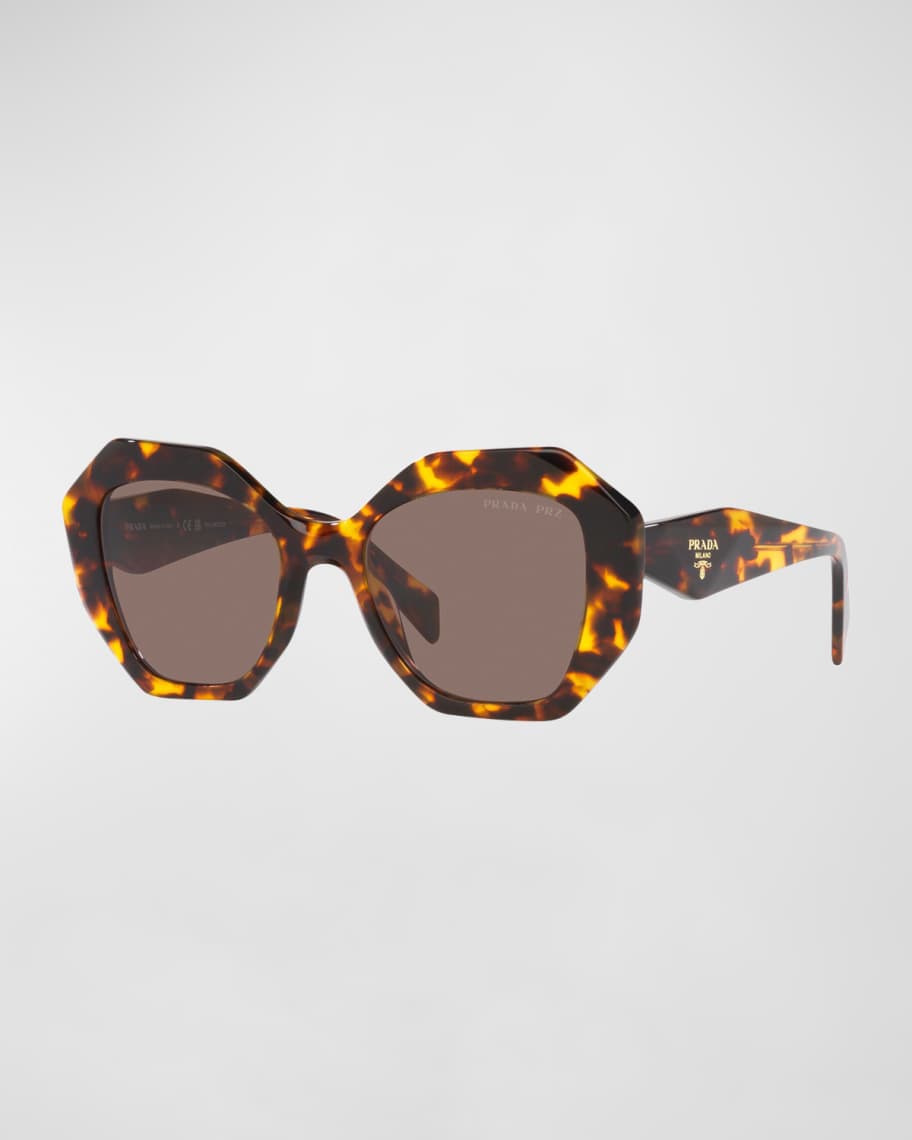 Prada Tortoiseshell Geometric Acetate Cat-Eye Sunglasses | Neiman Marcus
