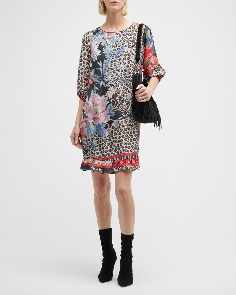 Johnny Was Ontari Wren Printed Shift Dress | Neiman Marcus