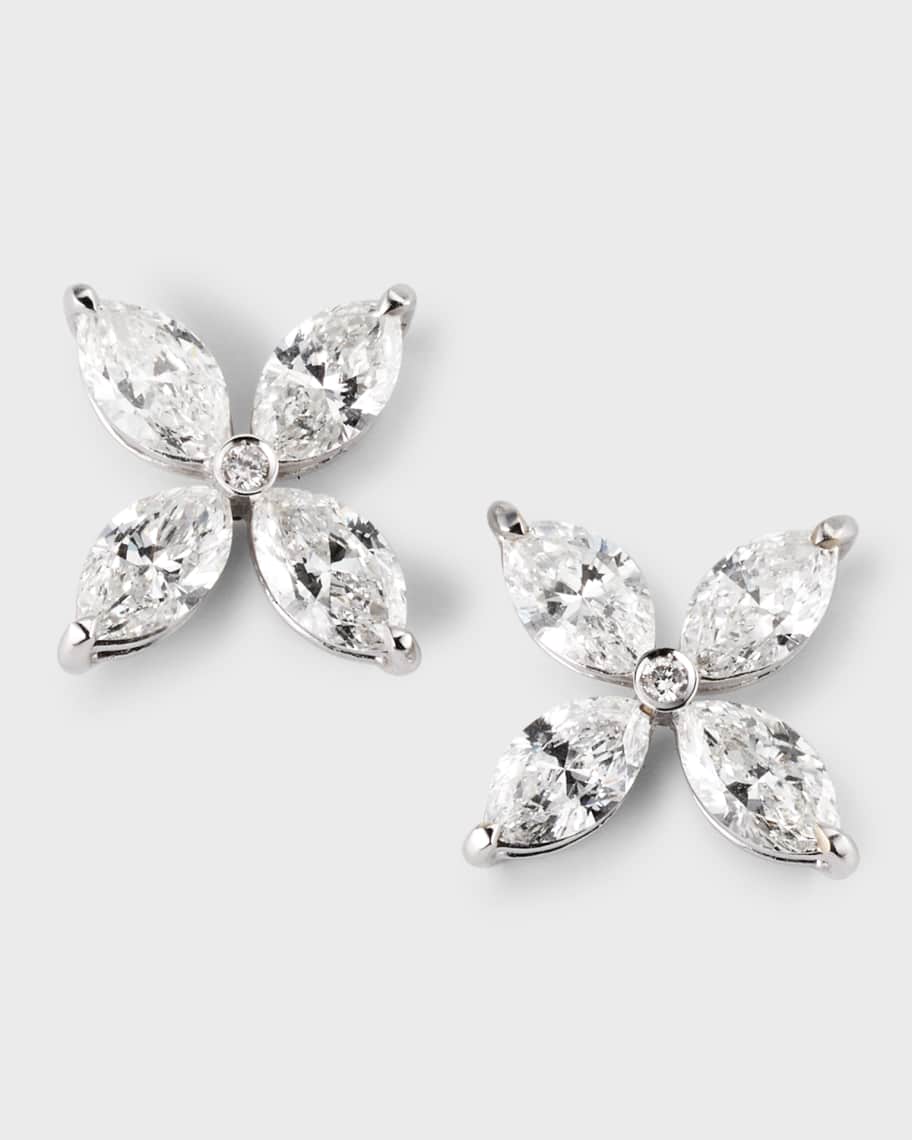 ZYDO 18K White Gold In Bloom Earrings with Diamonds | Neiman Marcus