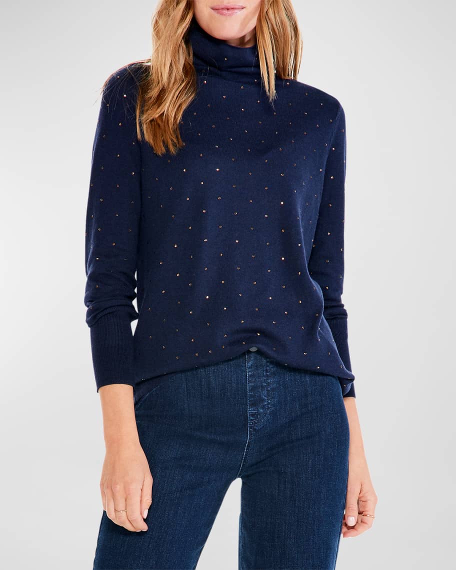 NIC+ZOE Petite Vital Rhinestone-Embellished Sweater | Neiman Marcus