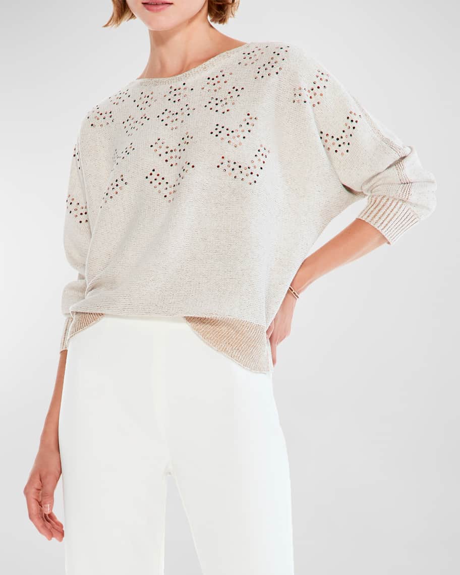 NIC+ZOE Constellation Rhinestone-Embellished Sweater | Neiman Marcus