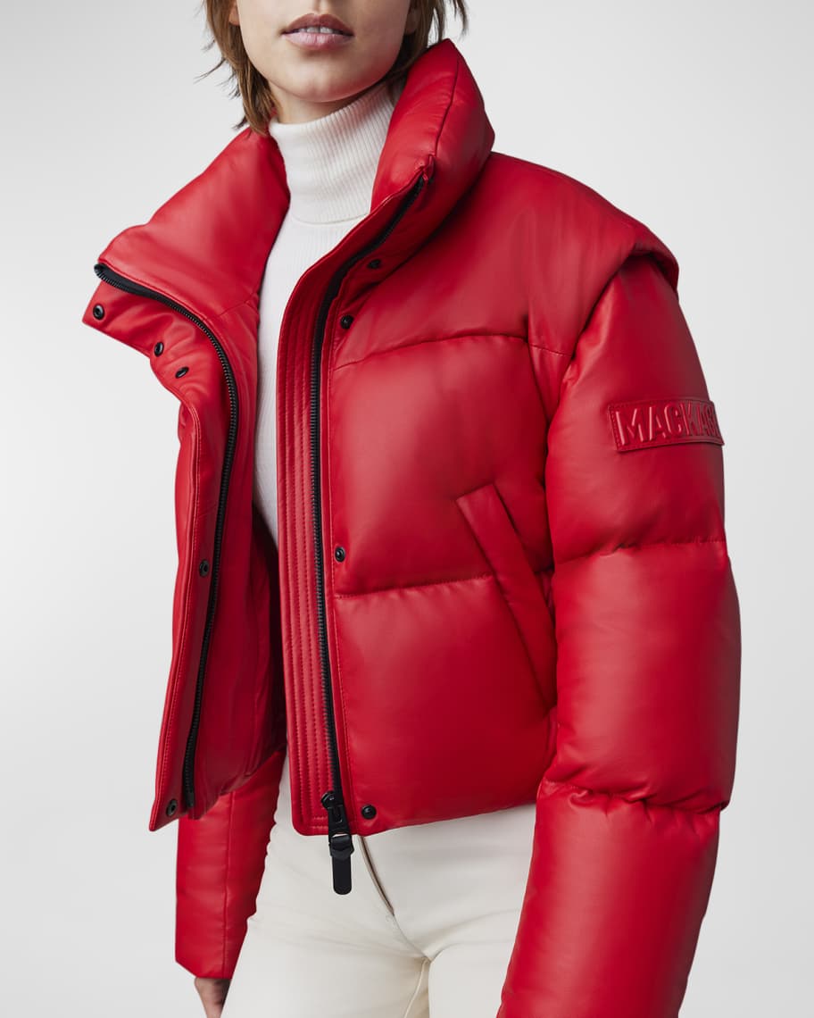 Mackage Bailey Convertible Leather Puffer Jacket | Neiman Marcus