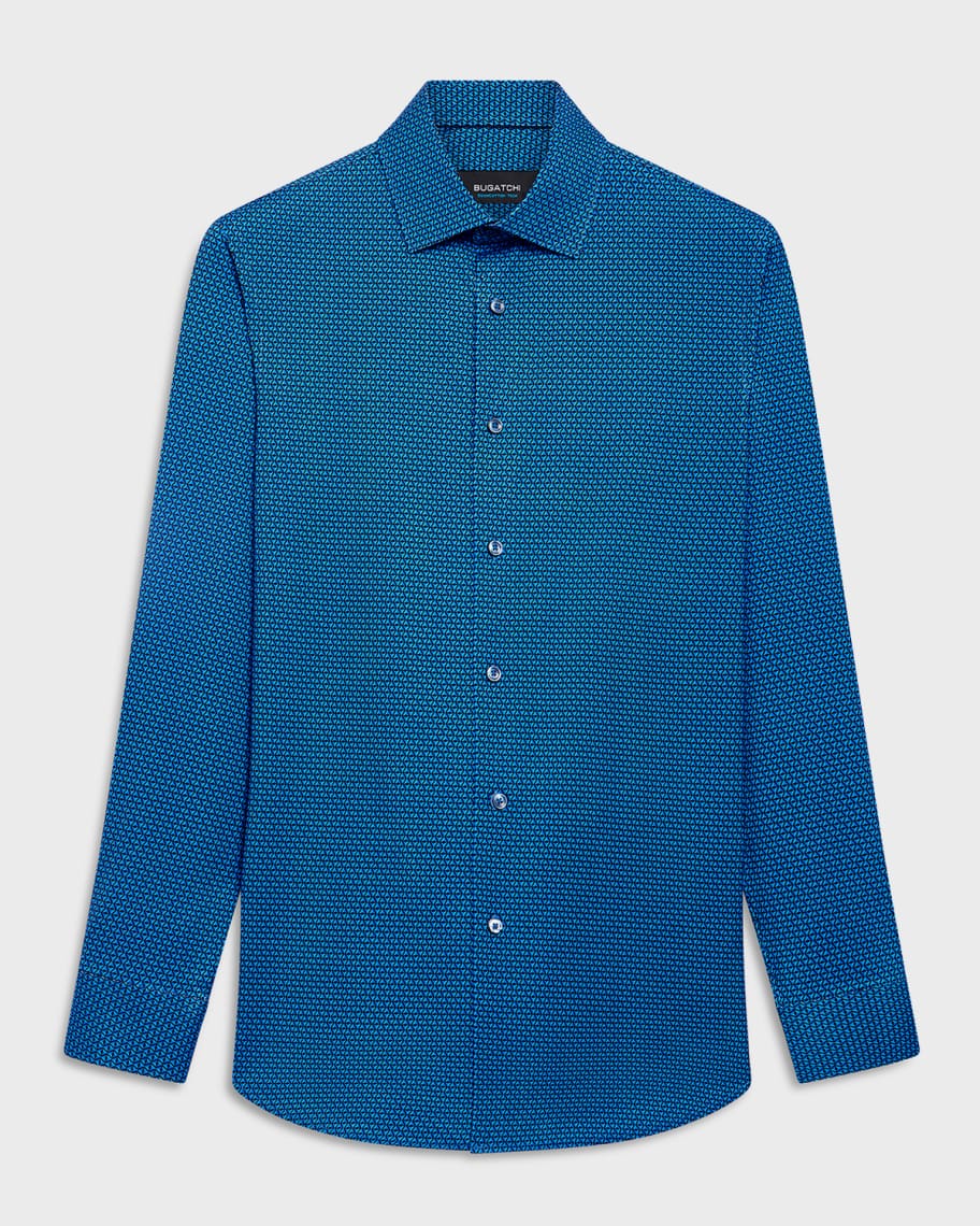Bugatchi Men's Ooohcotton 8-Way Stretch Sport Shirt | Neiman Marcus