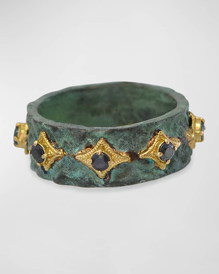 Armenta Men's Wide Band Artifact Ring | Neiman Marcus