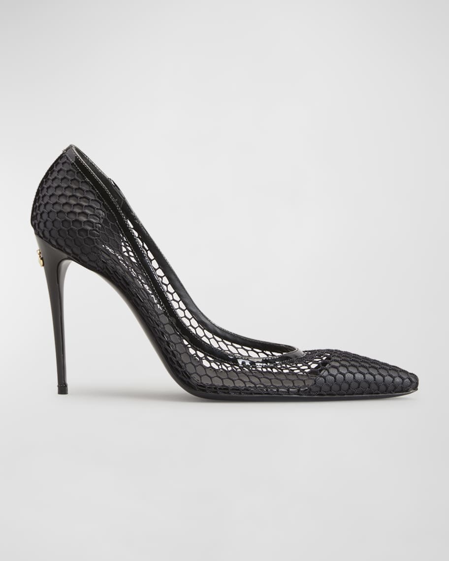 Dolce&Gabbana Vernice Netted Pumps | Neiman Marcus