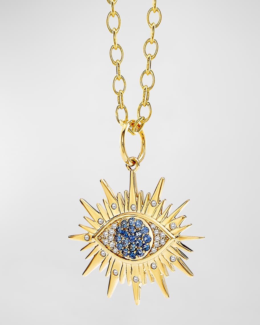 Syna Large Chakra Evil Eye Sapphire Pendant | Neiman Marcus