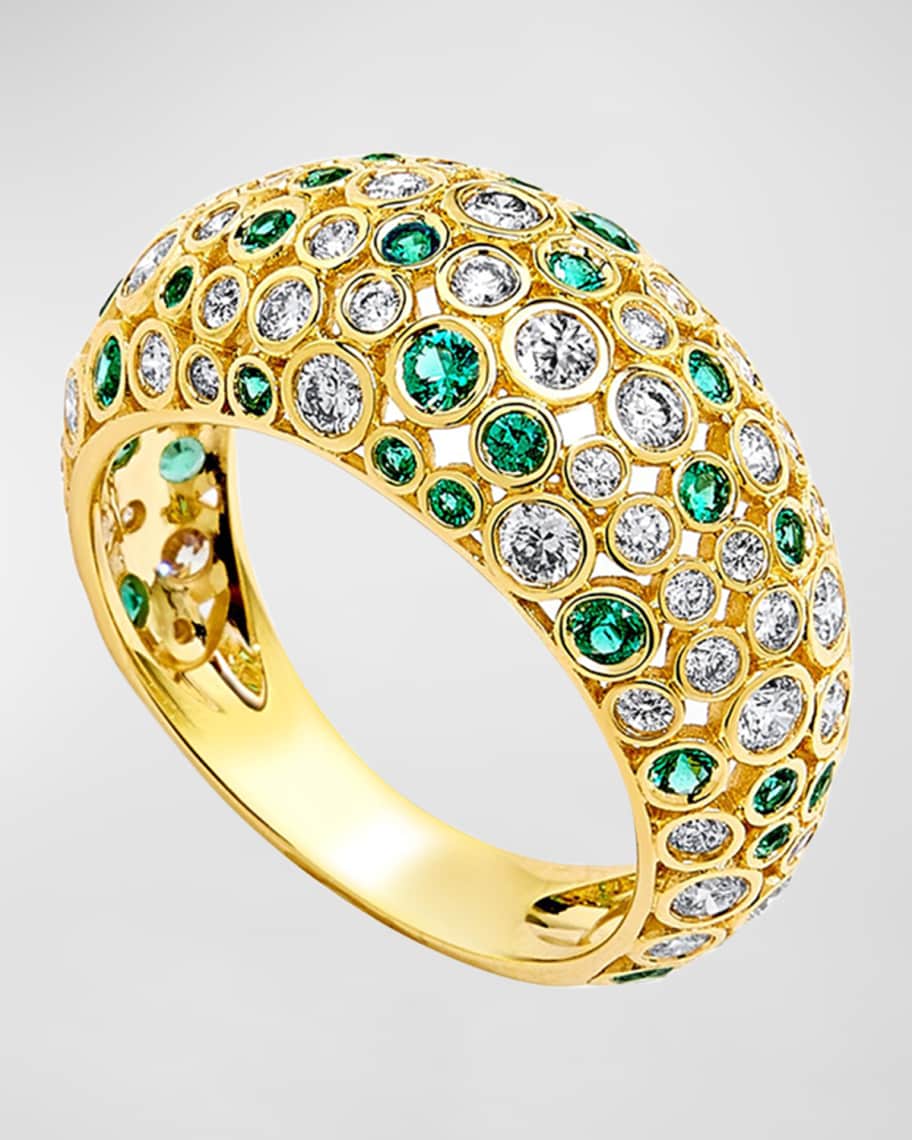 Syna Cosmic Emerald And Diamond Dome Ring, Size 7 | Neiman Marcus