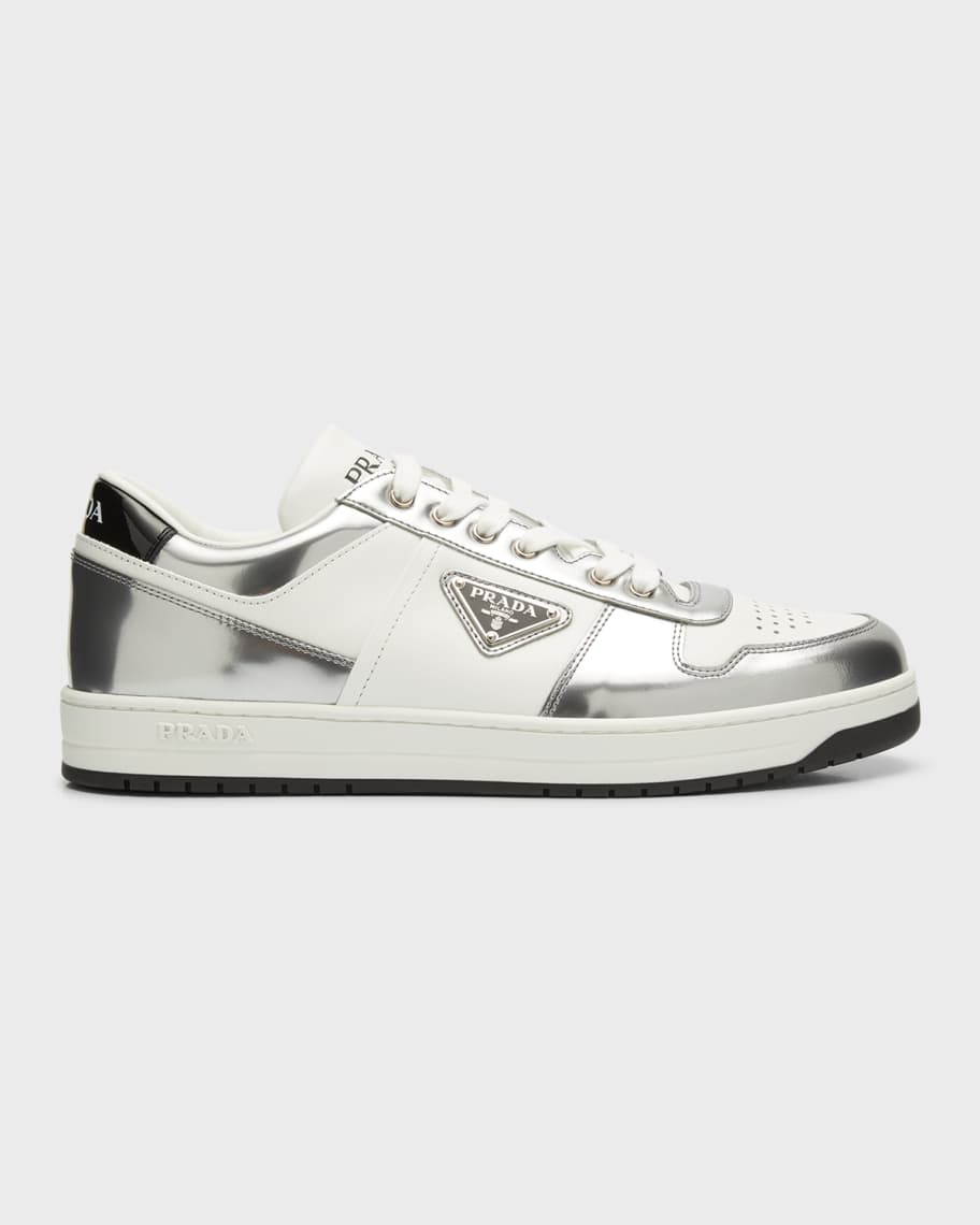 Prada Men's Downtown Leather Low-Top Sneakers | Neiman Marcus