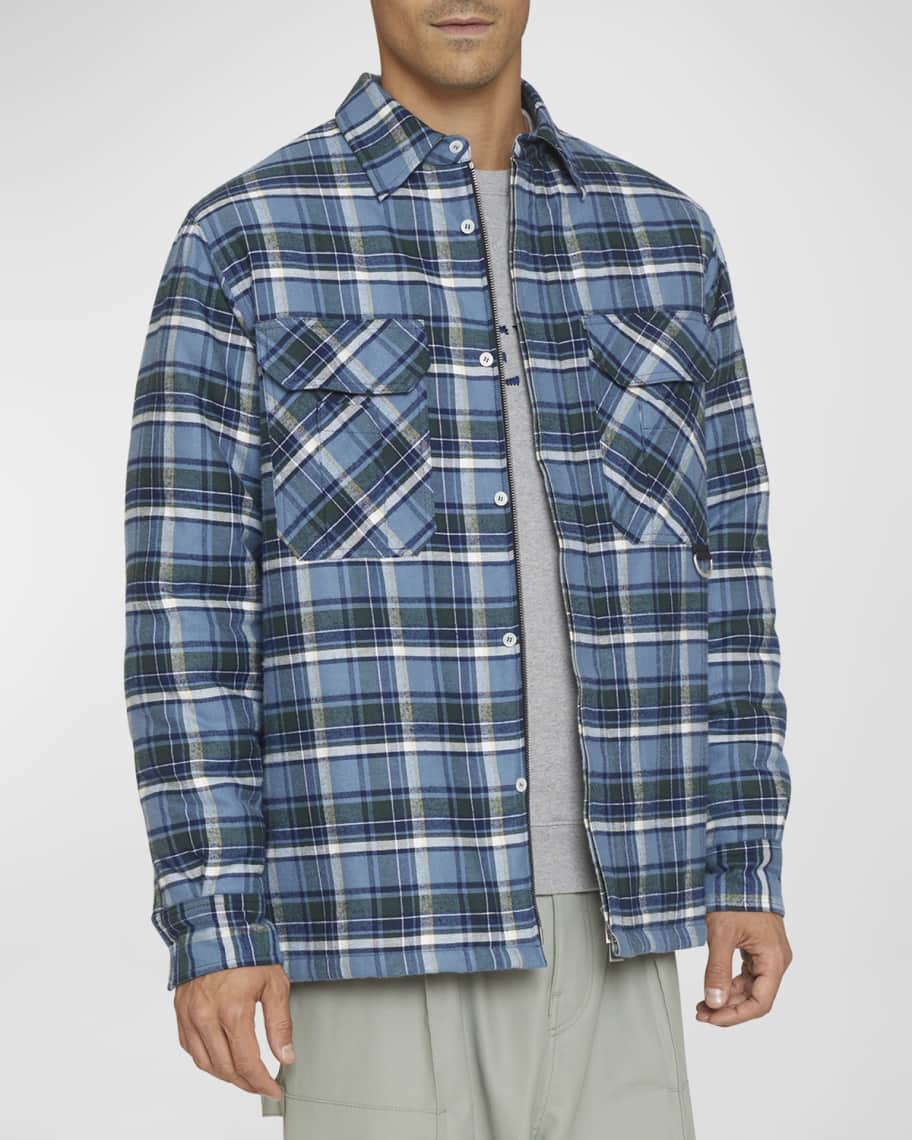 Loewe Men's Padded Check Overshirt | Neiman Marcus