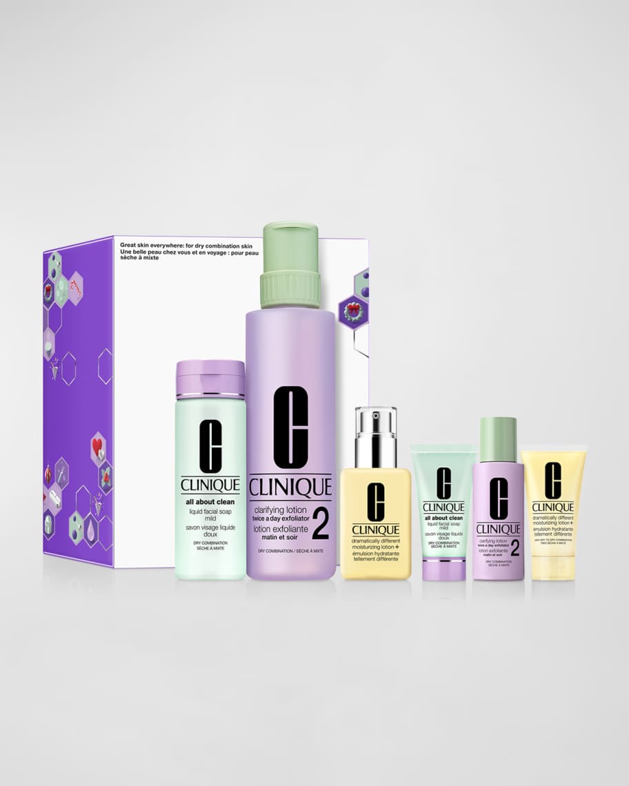 Clinique Great Skin Everywhere Skincare Set: For Dry Combination Skin ...