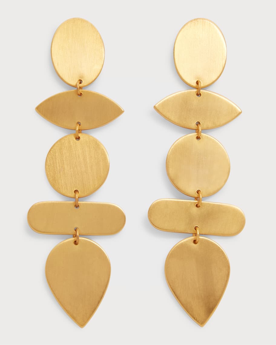 NEST Jewelry 24K Gold-Plated Linear Geometric Earrings | Neiman Marcus