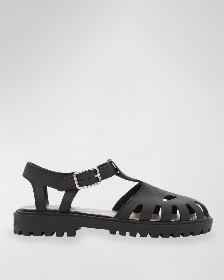 Burberry Kid's Jenna Cutout Rubber Sandals, Toddler/Kids | Neiman Marcus