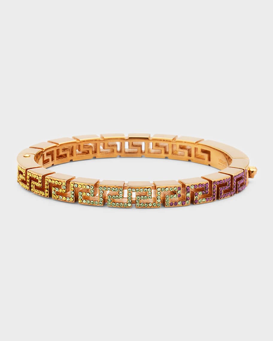 Versace Metal Bracelet with Gradient Crystal Detail | Neiman Marcus