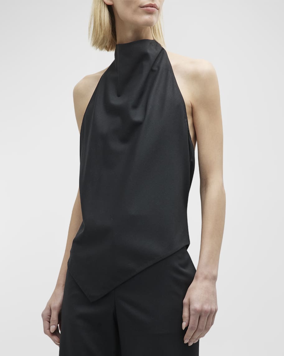 THE ROW Bence Open-Back Handkerchief Top | Neiman Marcus