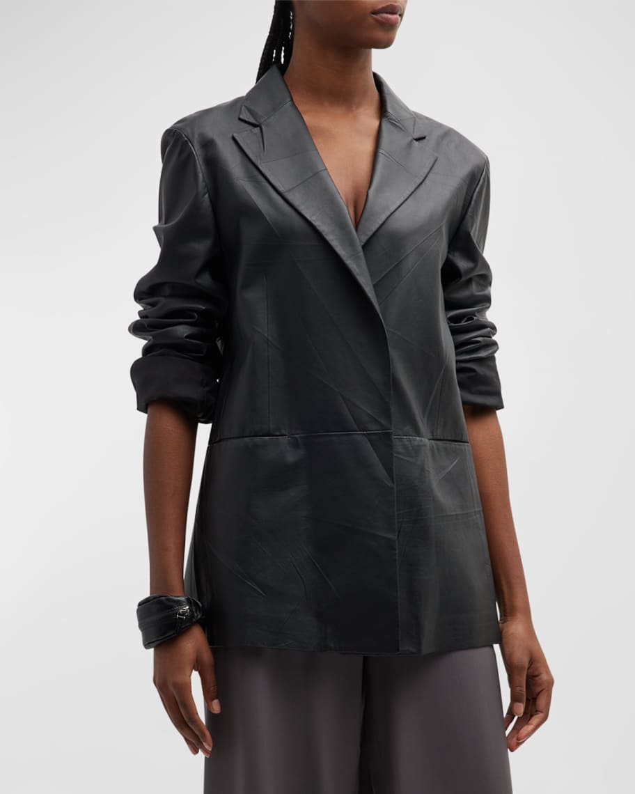 THE ROW Boice Leather Blazer Jacket | Neiman Marcus