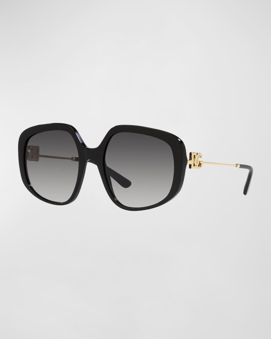 Dolceandgabbana Interlocking Dg Round Acetate Sunglasses Neiman Marcus