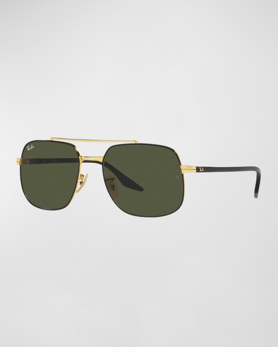 Ray-Ban Men's Metal Double-Bridge Square Sunglasses | Neiman Marcus