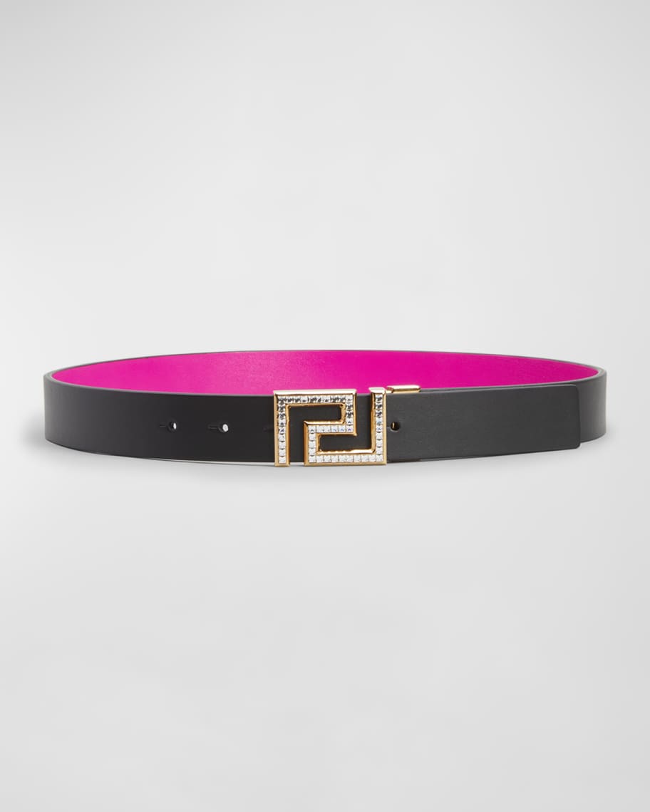 Versace Greca Reversible Crystal Belt | Neiman Marcus