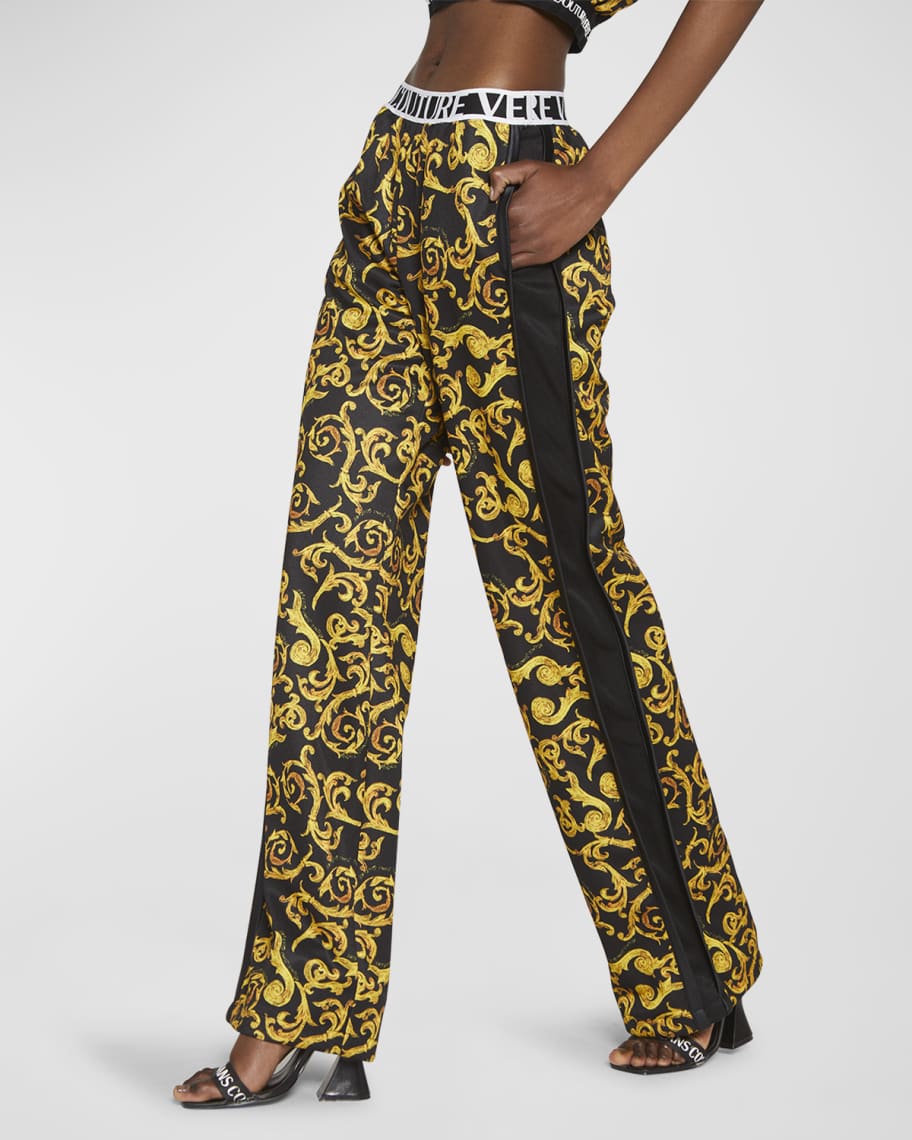 Versace Jeans Couture Logo Baroque Printed Pants | Neiman Marcus