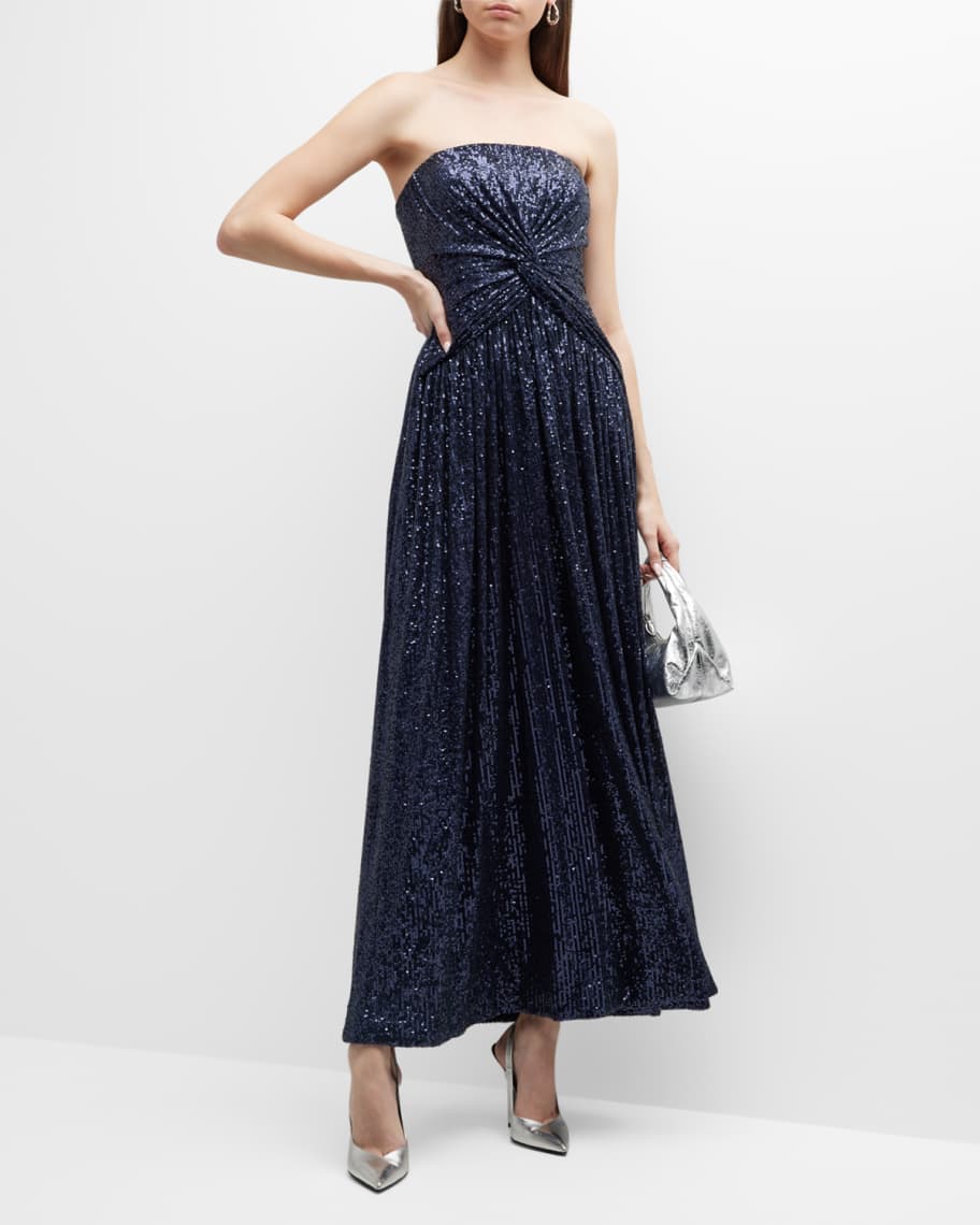 Halston Elisabeth Twist-Front Sequin Gown | Neiman Marcus