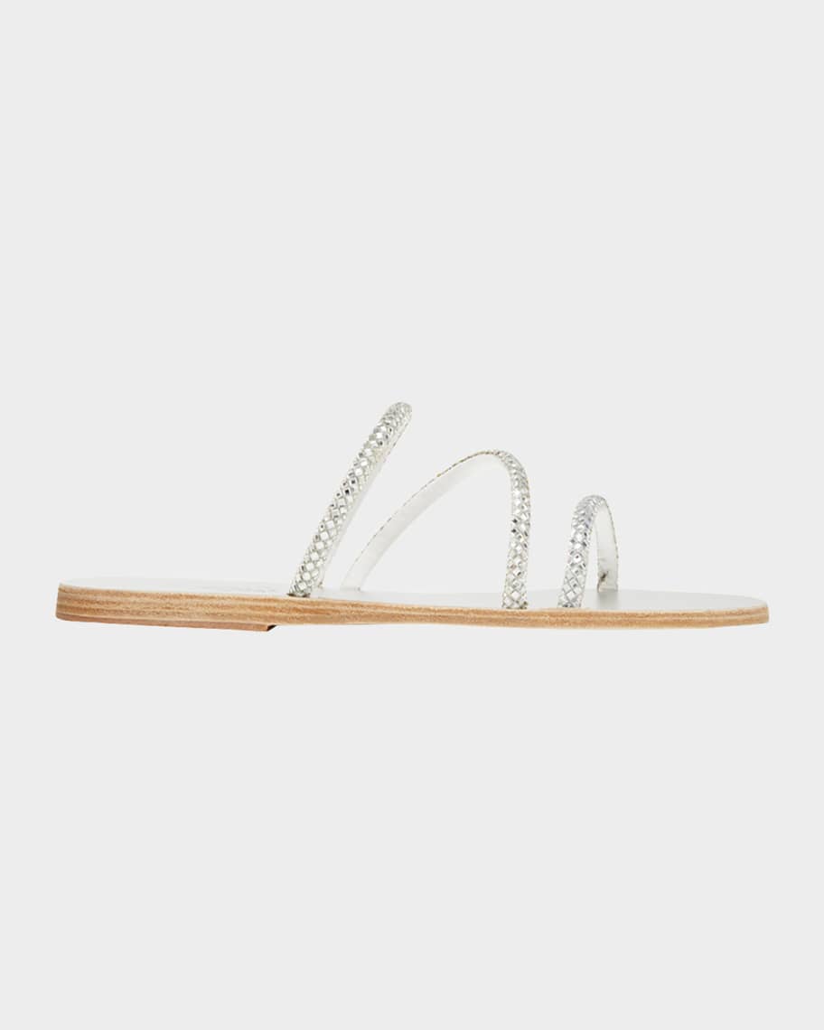 Ancient Greek Sandals Polytimi Embellished Three-Band Flat Sandals ...