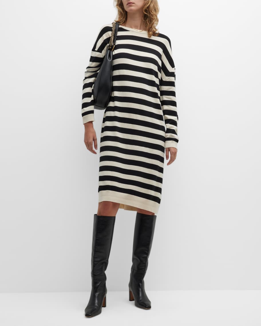 Masai Nalba Striped Crewneck Midi Dress | Neiman Marcus
