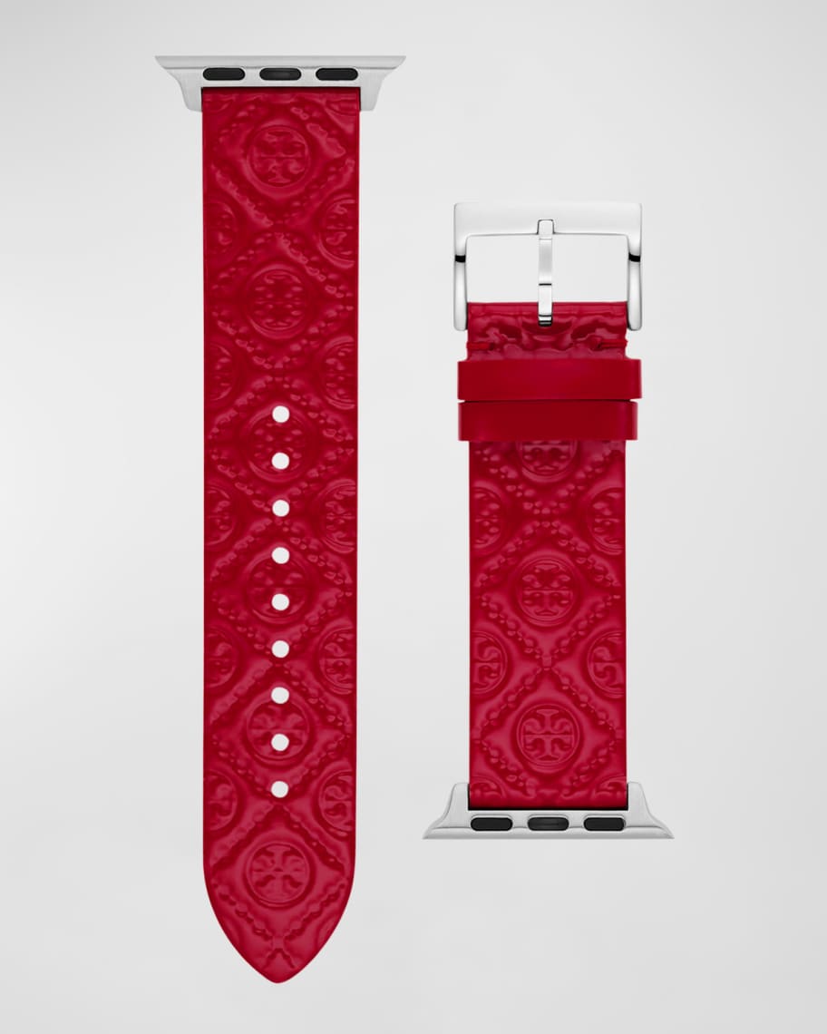 Tory Burch T-Monogram Red Patent Leather Band for Apple Watch, 38-41mm ...