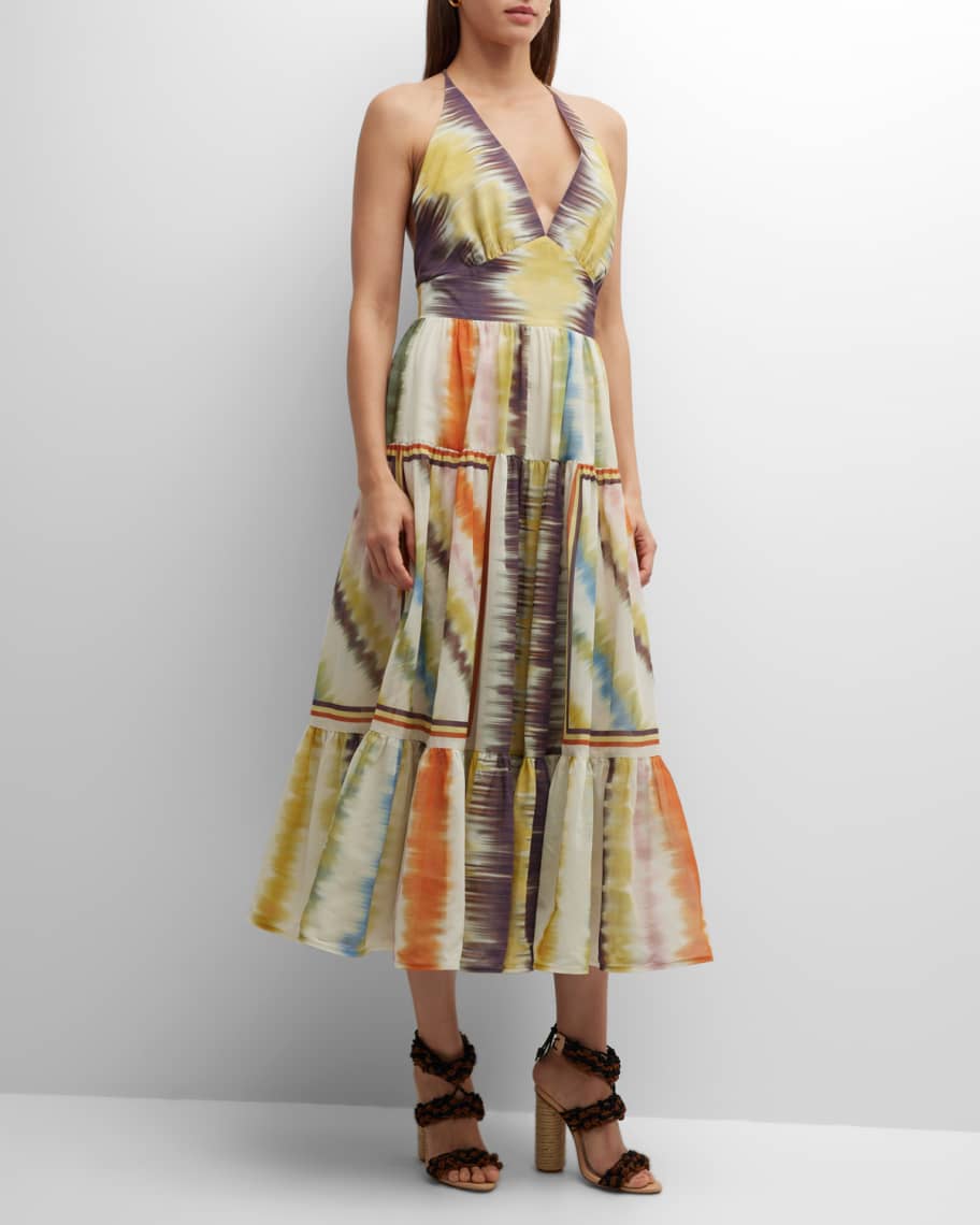 Silvia Tcherassi Valerie Tie Dye Tiered Maxi Dress Neiman Marcus