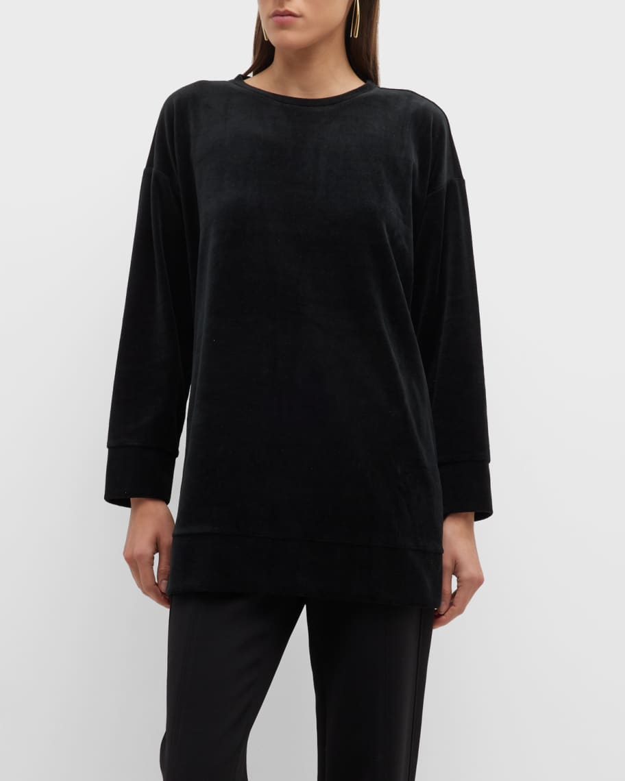 Eileen Fisher Drop-Shoulder Velour Tunic | Neiman Marcus