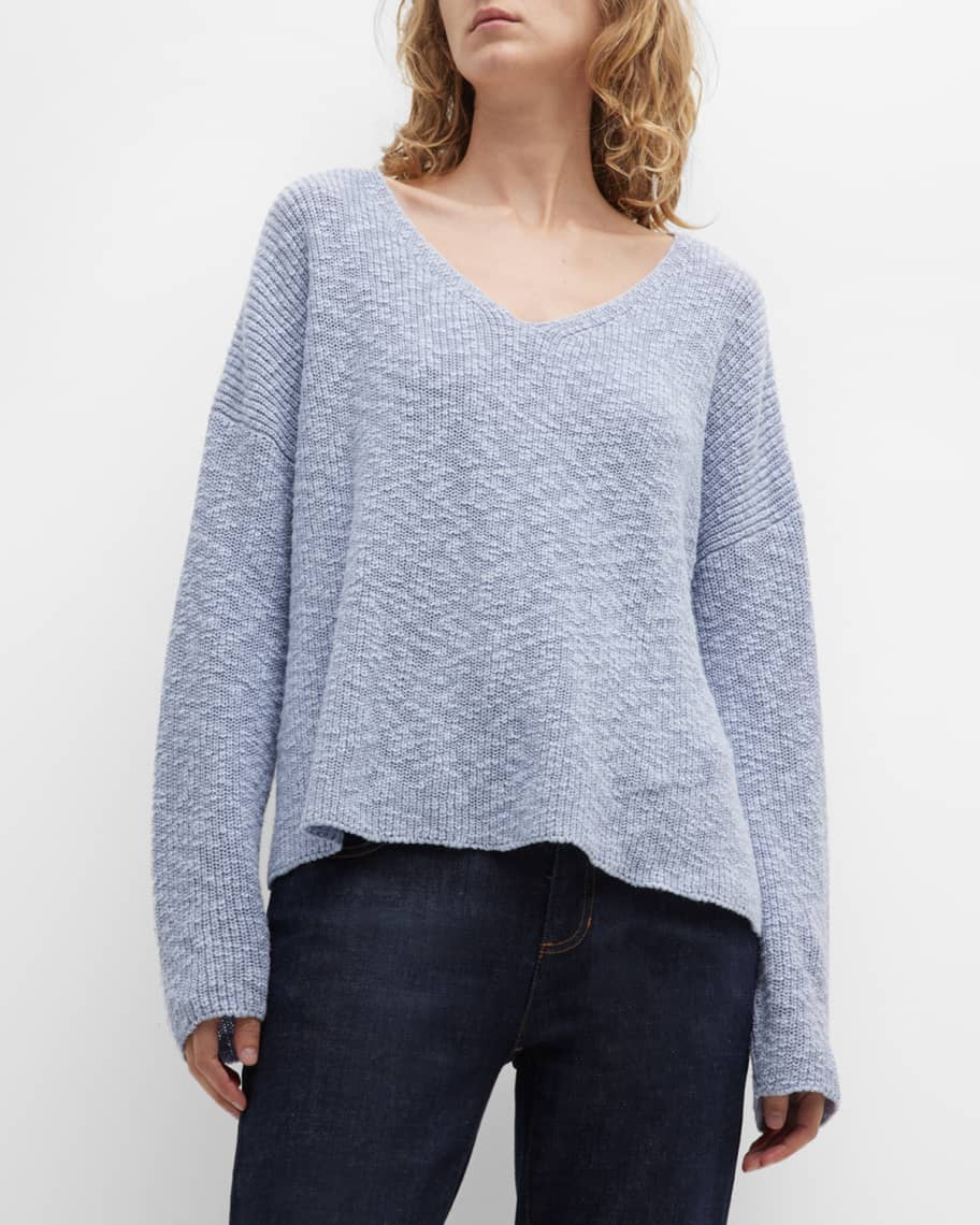 Eileen Fisher Oversized Slubby Knit Pullover | Neiman Marcus