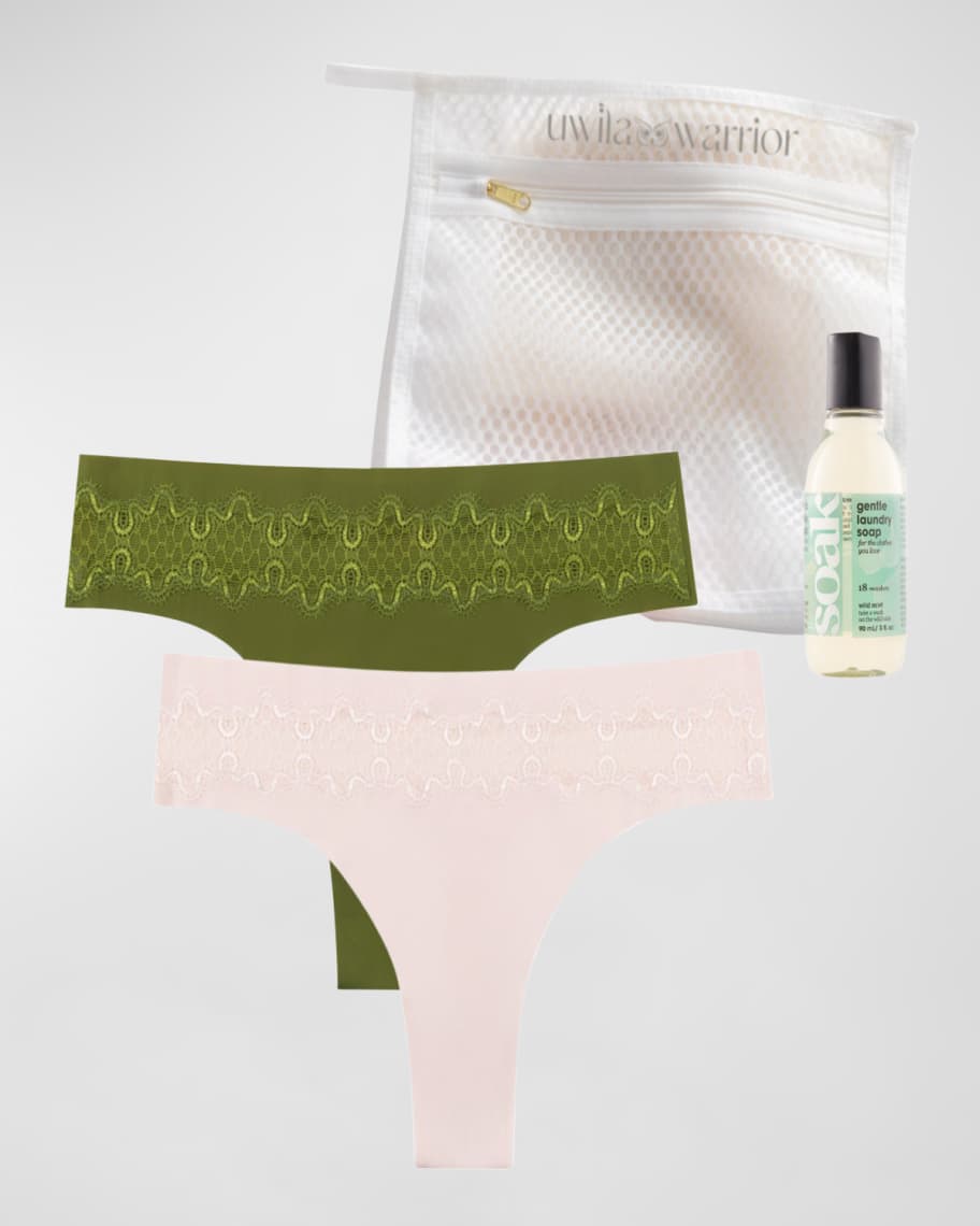 Uwila Warrior VIP Lace-Trim Thong 2-Pack Gift Set | Neiman Marcus
