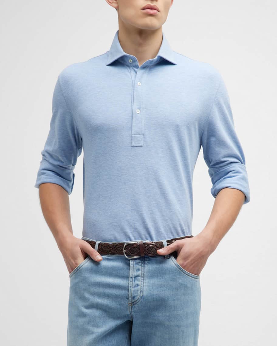 Brunello Cucinelli Men's Slim Fit Pique Polo Shirt | Neiman Marcus
