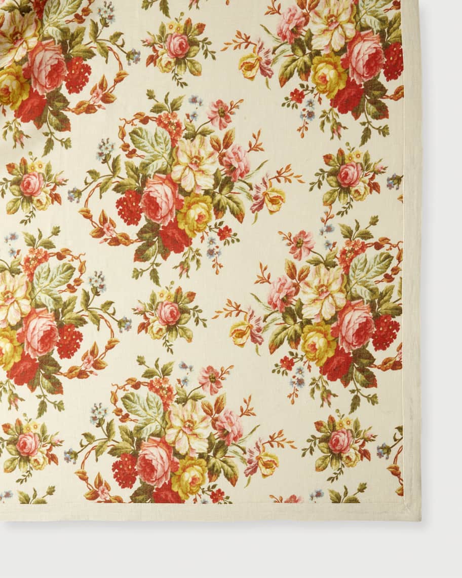 April Cornell Cassandra Linen Breakfast Cloth, 54" x 90" | Neiman Marcus