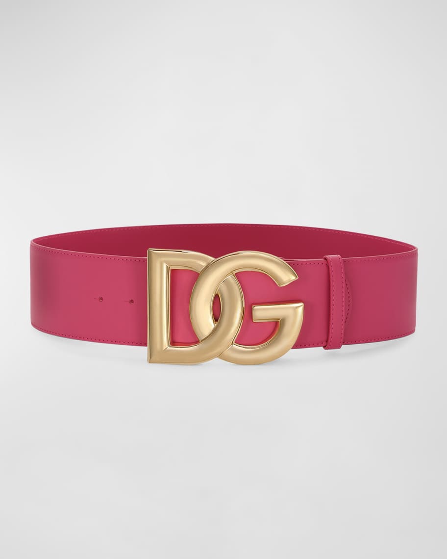 Dolce&Gabbana Interlocking DG Wide Leather Belt | Neiman Marcus