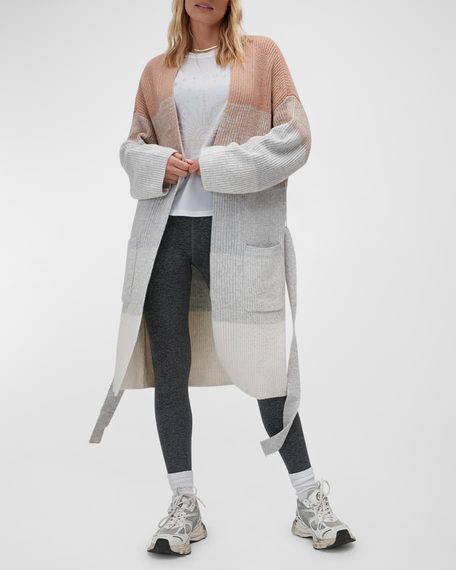 Spiritual Gangster Marled Striped Lurex Cardigan | Neiman Marcus