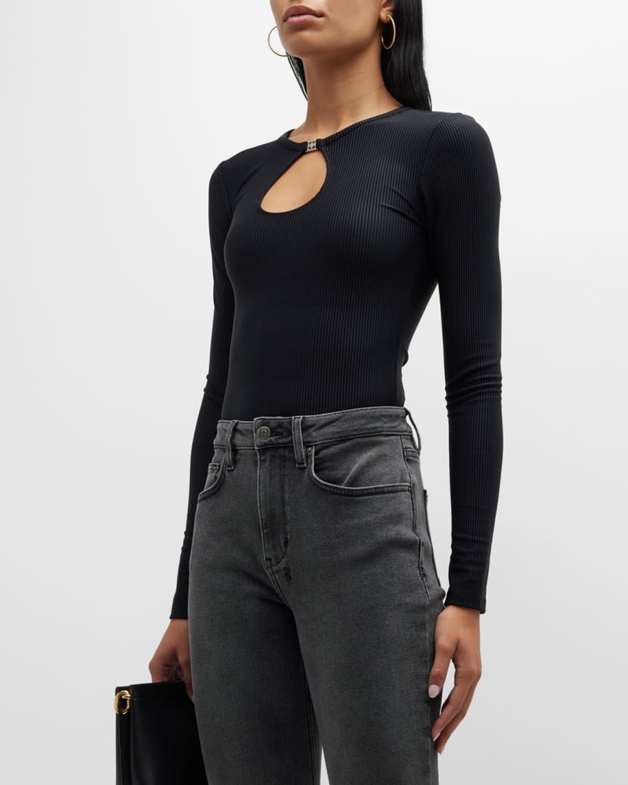 Ksubi Charmed Long Sleeve Keyhole Cut-Out Top | Neiman Marcus