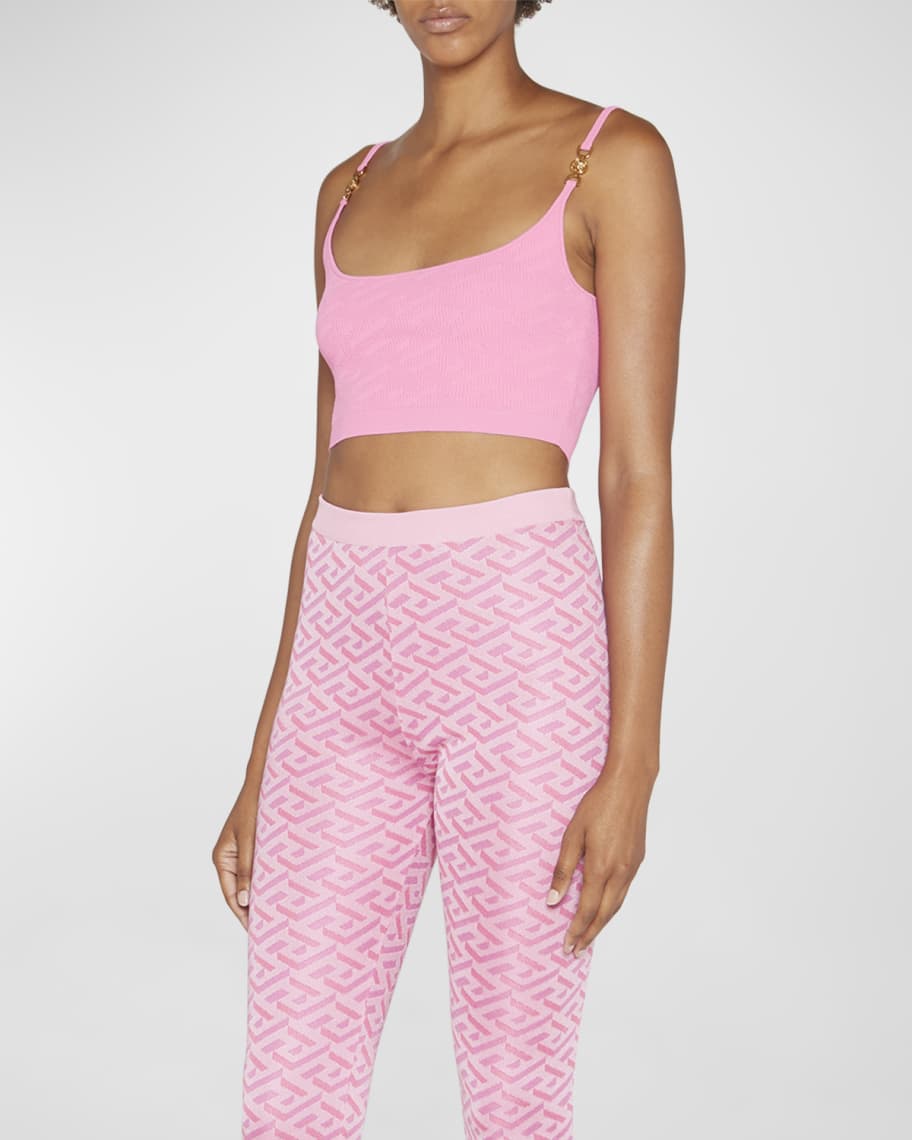 Versace Knit Top w/ Logo Detail | Neiman Marcus