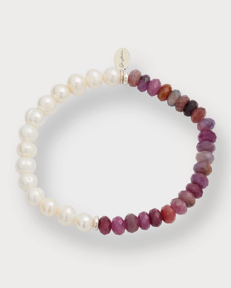 Jan Leslie Men's Freshwater Pearl and Gemstone Split Beaded Bracelet ...