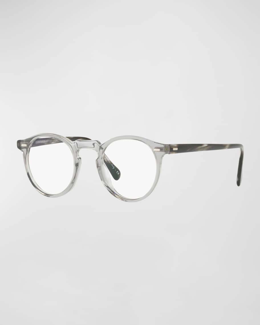 Oliver Peoples Gregory Peck Round Acetate Optical Glasses | Neiman Marcus