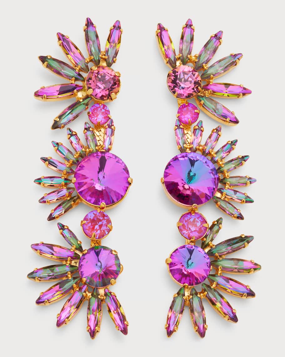 Elizabeth Cole Livy 24k Gold-Plated & Crystal Earrings | Neiman Marcus
