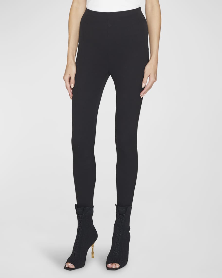 Balmain Stretch Fitted Stirrup Leggings | Neiman Marcus