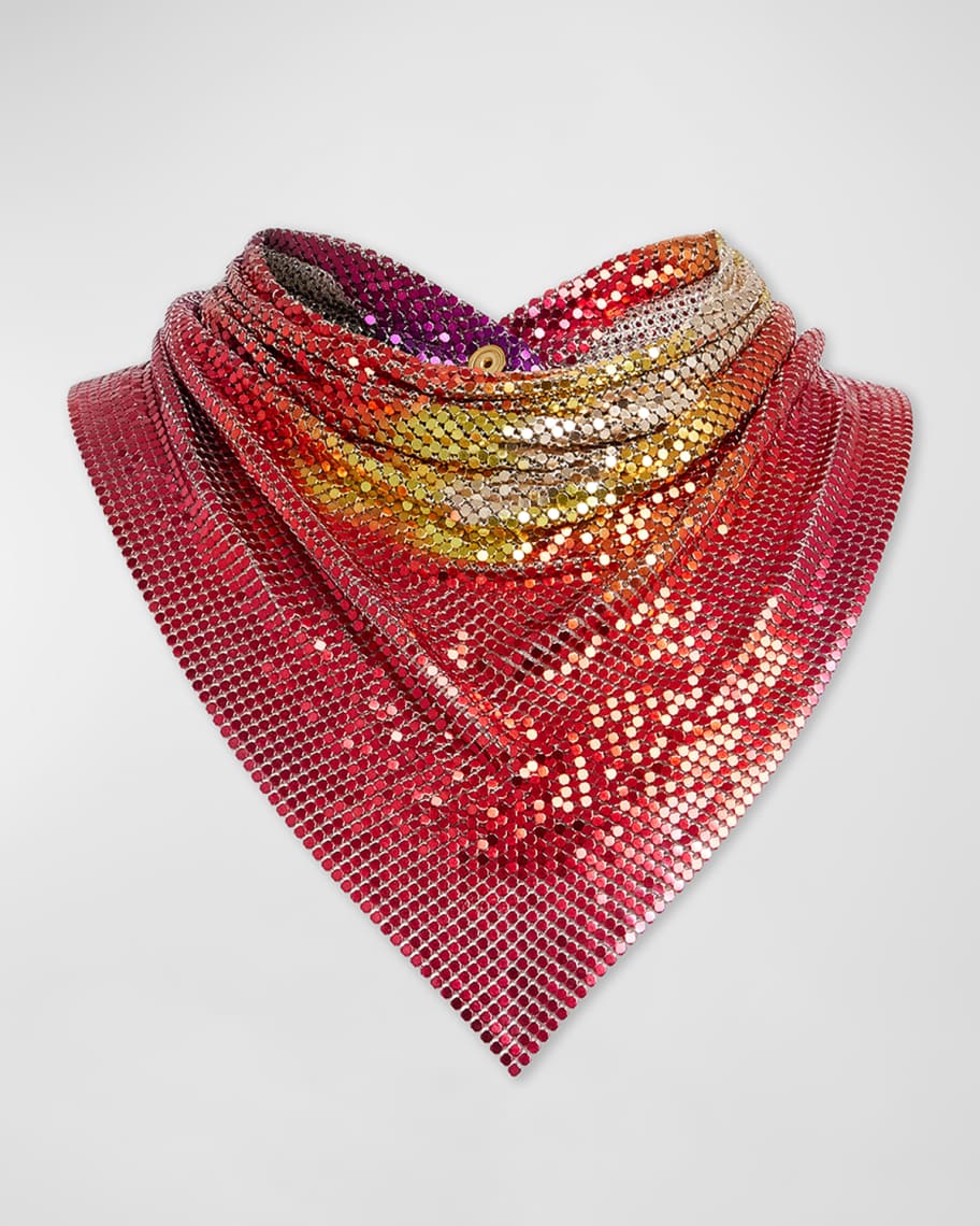 Rabanne Multicolor Pixel Metal Scarf | Neiman Marcus