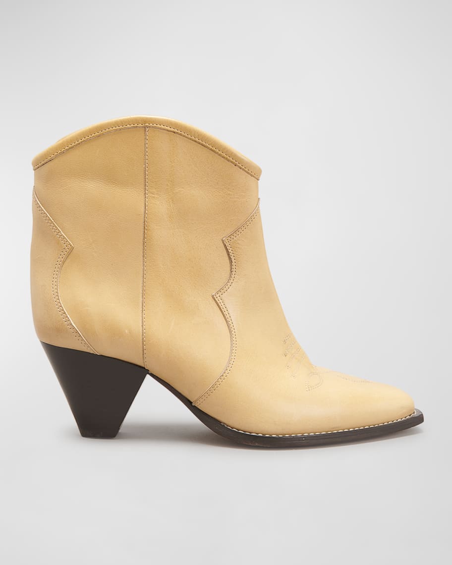 Isabel Marant Darizo Leather Western Booties | Neiman Marcus