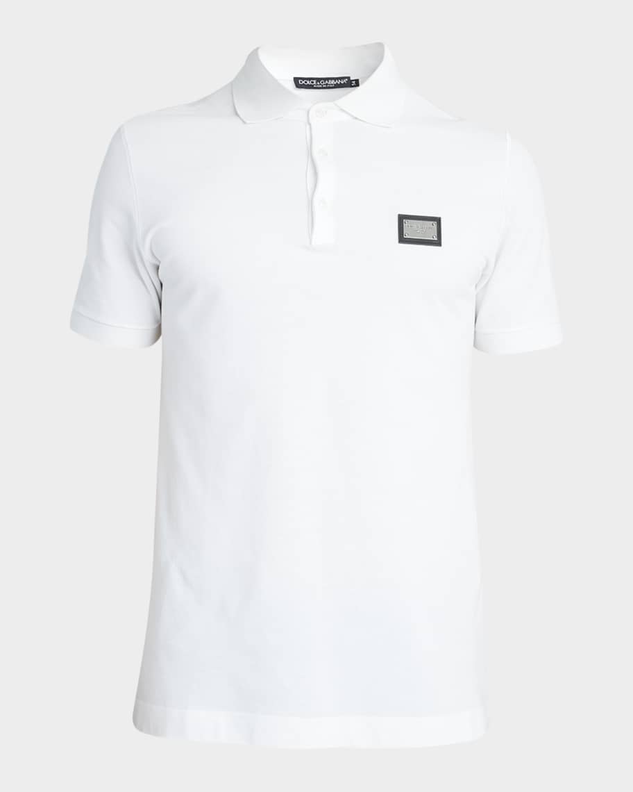 Dolce&Gabbana Men's Basic Polo Shirt with Logo Plaque | Neiman Marcus