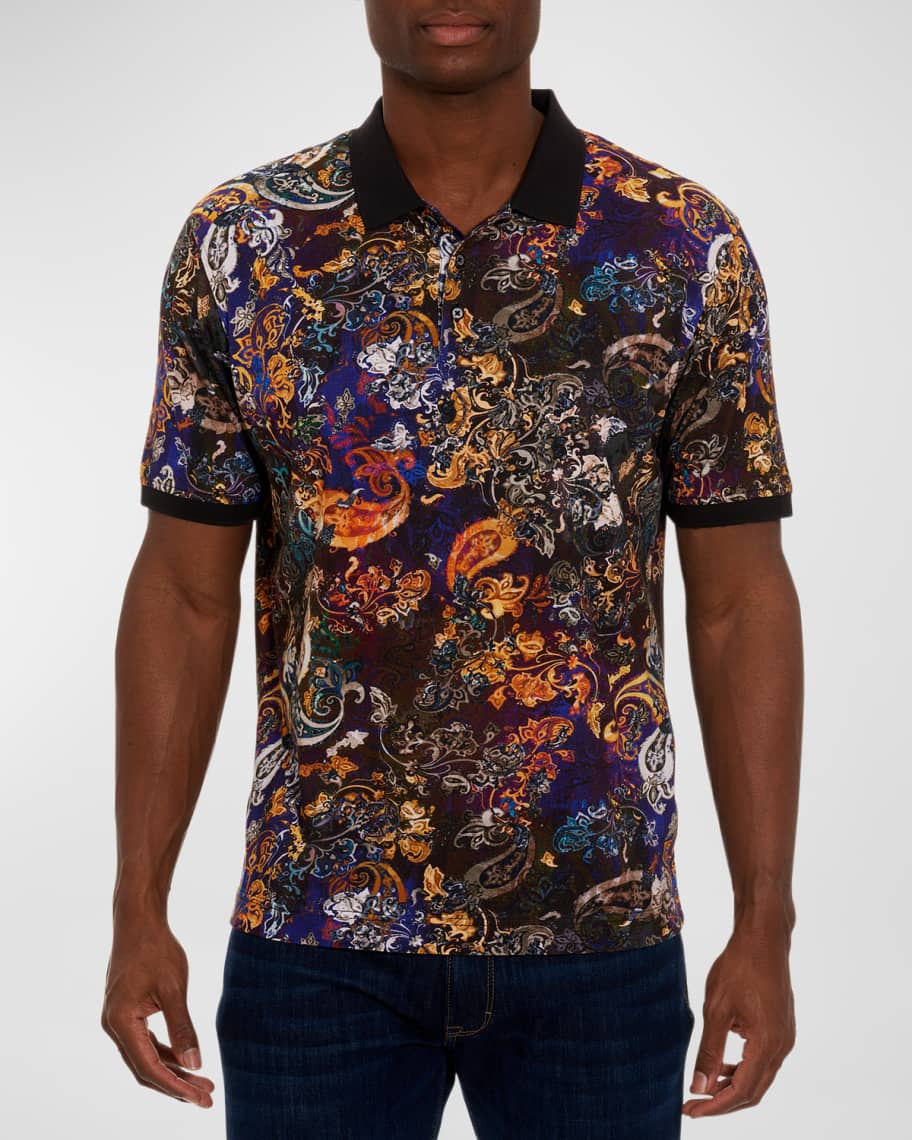 Robert Graham Men's Exoplant Cotton Polo Shirt | Neiman Marcus