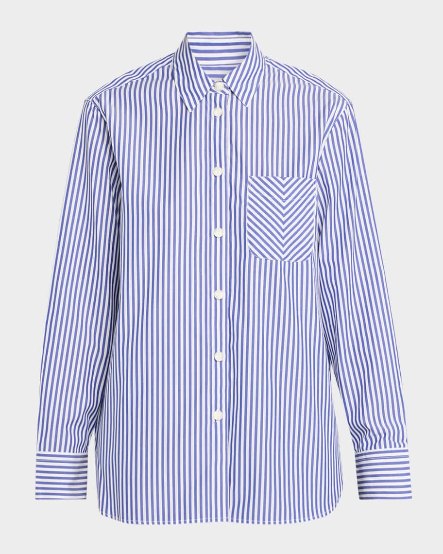 Rag & Bone Maxine Striped Button-Front Shirt | Neiman Marcus