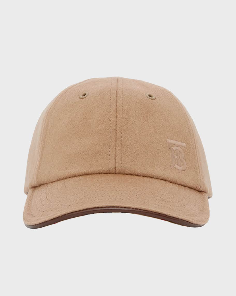 Burberry TB Monogram Cashmere Baseball Cap | Neiman Marcus