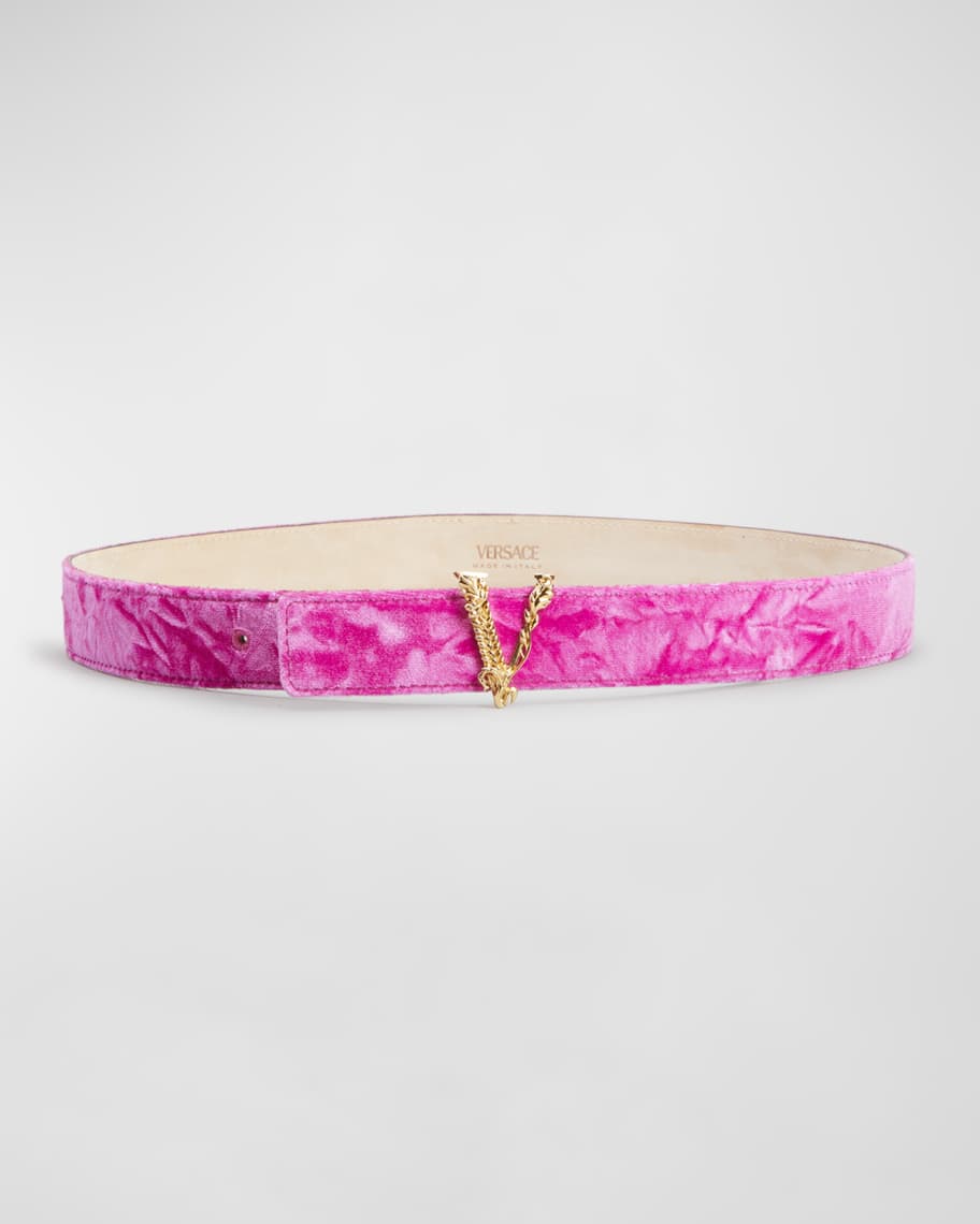 Versace Virtus Velvet Belt | Neiman Marcus