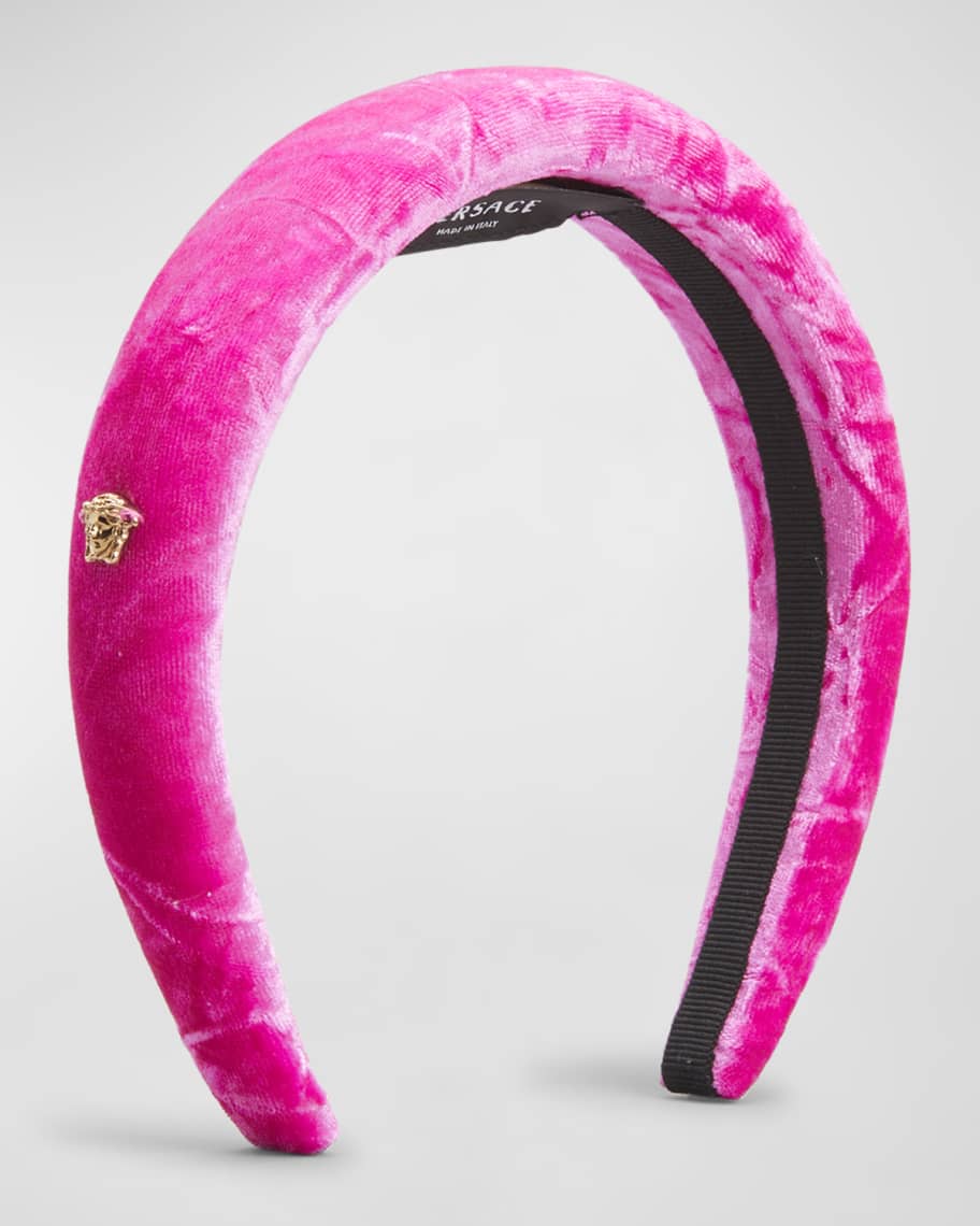 Versace Medusa Padded Velvet Headband | Neiman Marcus