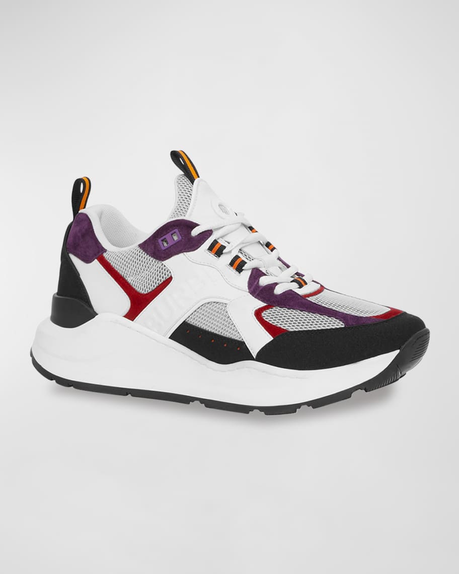 Burberry Men's Logo Mesh Runner Sneakers | Neiman Marcus